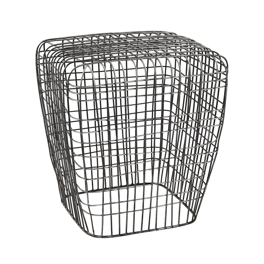 Dimond Home Woven Metal Wire Stool (Silver) – EllaModern