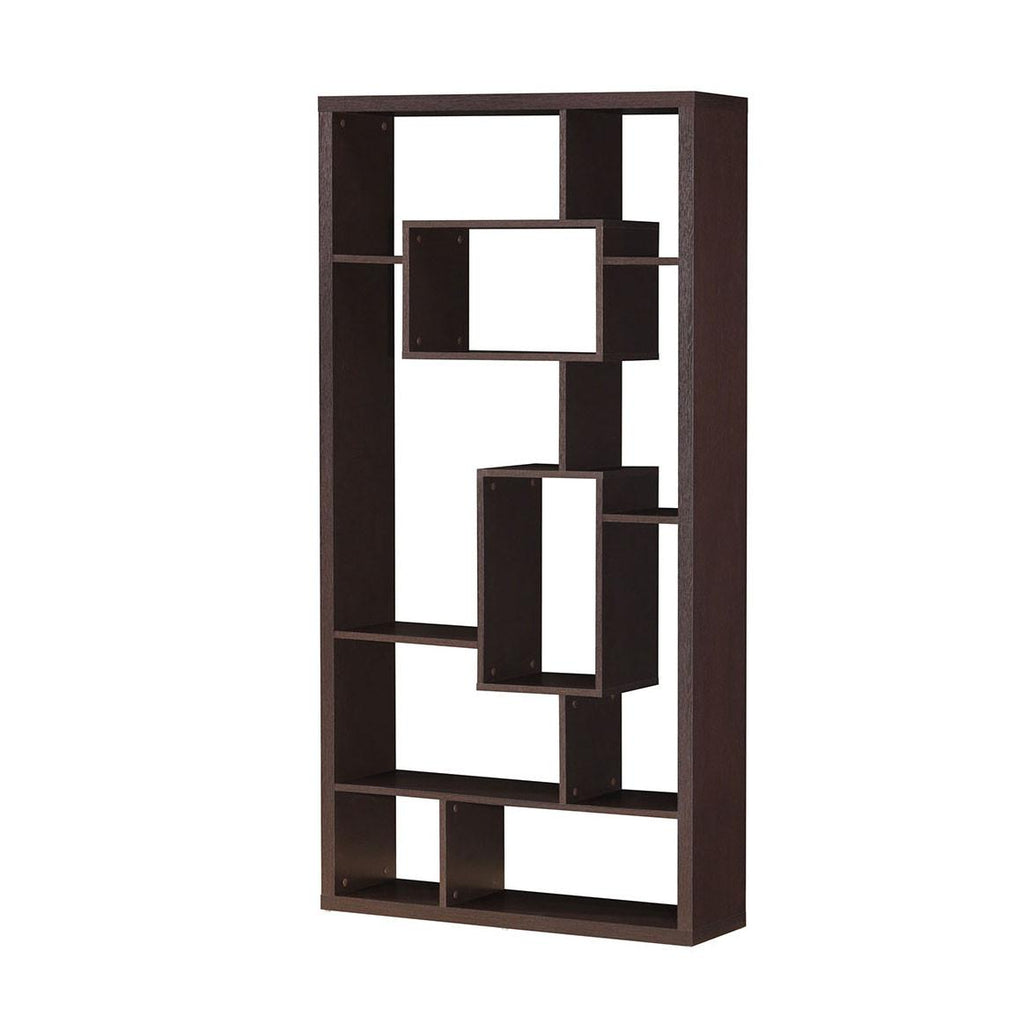 ACME Mileta 10-Shelf Open Wood Bookcase - Espresso Black – EllaModern
