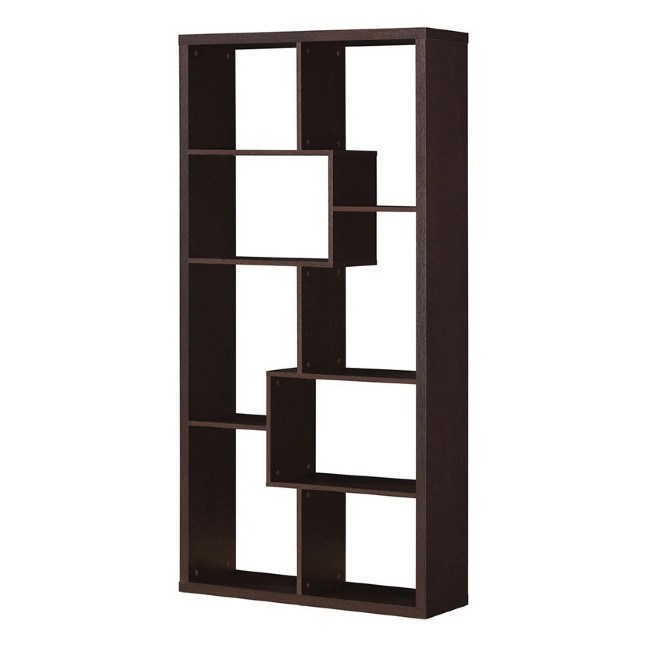 ACME Mileta 8-Shelf Open Wood Bookcase - Espresso Black – EllaModern